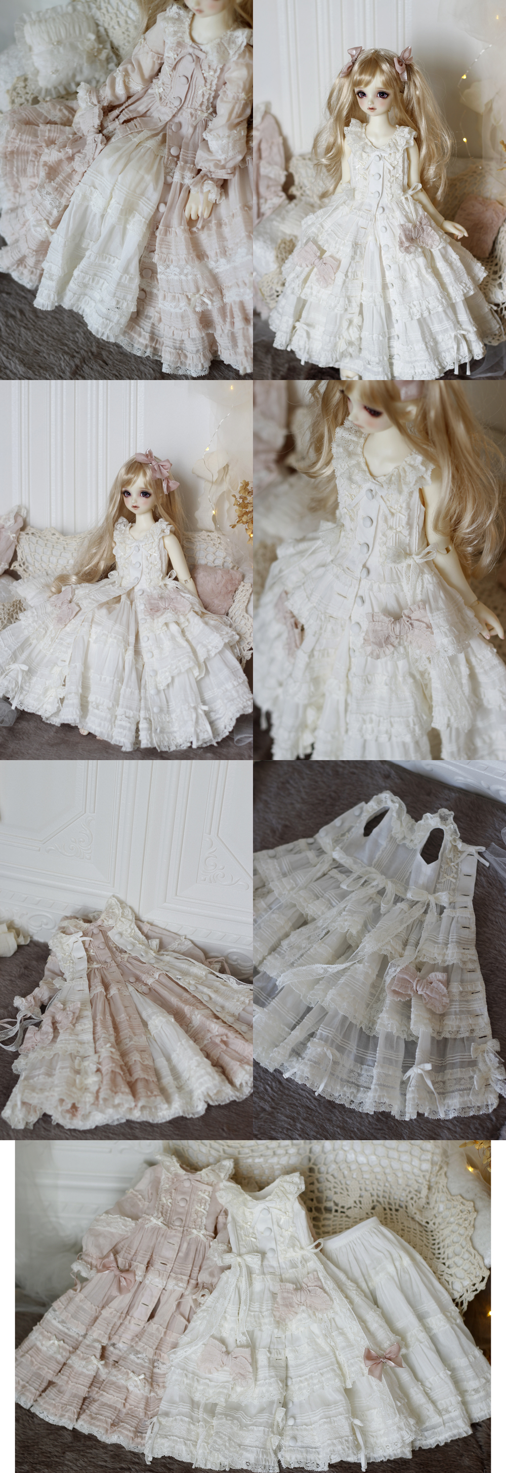 日本代購代標第一品牌【樂淘letao】－ SDM少女ドレス 生成り×くすみピンクの重ね着set