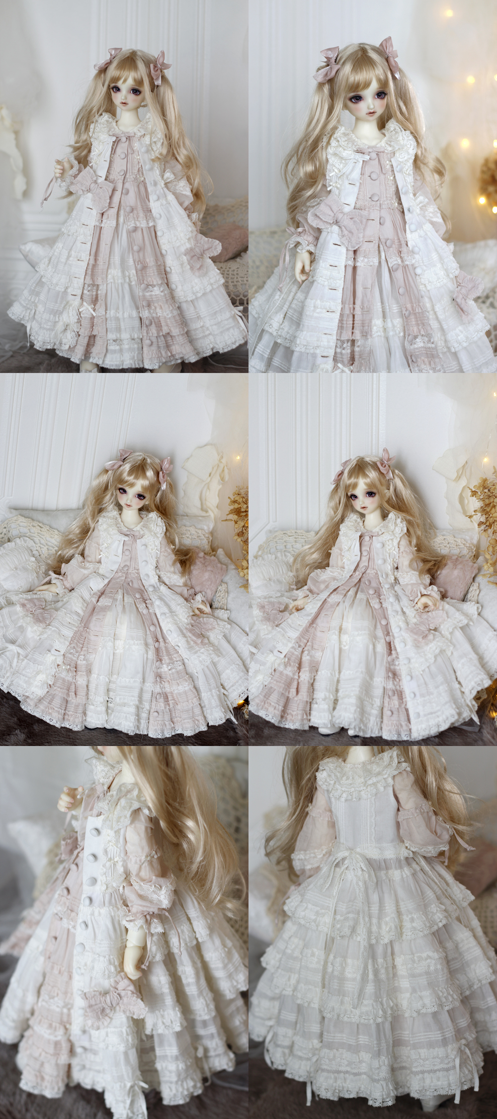 日本代購代標第一品牌【樂淘letao】－ SDM少女ドレス 生成り×くすみピンクの重ね着set